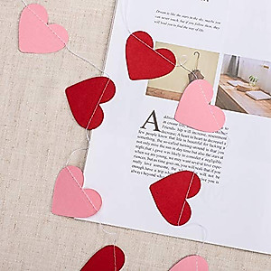 Whaline Valentine's Day Heart Garland Valentines Bunting Banners String for Wedding, Party, Bridal Shower, Engagement, Home Decorations, Pack of 4