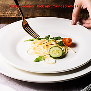 Plates for dinner,Elegant White Dinner Plates Set of 4, Salad Plates, Premium Porcelain Serving Plates for Party, Large Pasta Plates, Microwave Dishwasher Oven Safe Catering Plates,8Inch ( Size : 8Inc