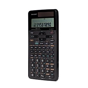 Sharp Electronics EL520XTBBK Scientific Calculator, 10-Digit with 2-Line LCD Display (Solar and Battery Powered)