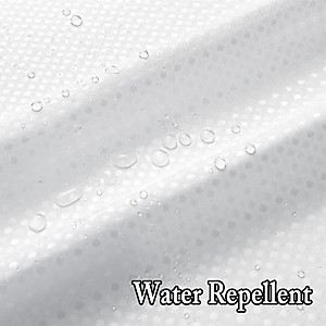 Gibelle No Hook Waffle Weave Shower Curtain with Snap-in Fabric Liner Set for Bathroom, Hotel Style with Mesh Top Window, Waterproof & Washable, White, 72x74