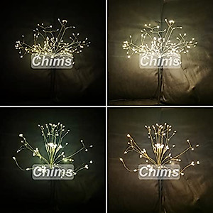 Chims Firework Lights 120 LED Starburst Dandelion Copper Wire Sphere Fairy Lights Battery Operated 8 Modes Spirit Tree with Remote Control for Banquet Wedding Party Dinner Table Centerpiece Decoration