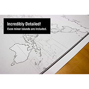Educational Blank Outline Maps, 2-Sided World & US, 17” x 11”, 50-Pack | Great Blank Map Worksheets for Classroom or Home Study | Laminated Answer Sheet Included | Map Packs are Perfect Desk Size