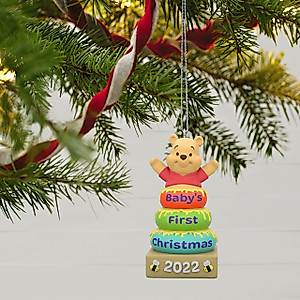 Hallmark Keepsake Christmas Ornament 2022 Year-Dated, Disney Winnie The Pooh Baby's First Christmas