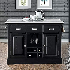 XPRESS WORLD Steve Silver Aspen Ebony Finished Wood Kitchen Island