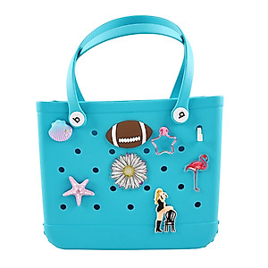 Vagocom Hook Set Accessory for Bogg Bag and Simply Southern Tote,Insert Keychain Clip and Hook Charm Decorative for Rubber Beach Tote Bag(Blue)