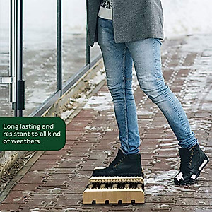 SCRUBIT Boot Scraper Brush – Flat Door Scrubber Mat - All Weather Shoes & Boots Cleaner, Removes Snow, Sand and Mud – 14.2 x 10 in. (1)