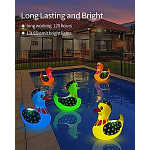 LOGUIDE Floating Pool Lights,16 Inch Colors Changing LED Inflatable Duck Float Lights Waterproof with 2 Pack Remote for Pond Pool Beach Garden Backyard, Decorative Night Light, Christmas Event Party