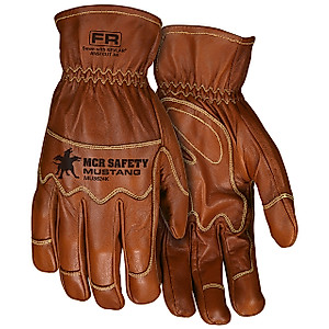 MCR Safety MU3624KXL Mustang Utility Driver Glove, Premium Grain Goat Double Palm, DuPont™ Kevlar® 360 liner, Wing Thumb, Sewn with Kevlar®, Hand Protection, 1 pair, Size X-Large, Brown