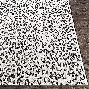 Artistic Weavers Esperanza Leopard Outdoor Area Rug,5'3" x 7'7",Black/White
