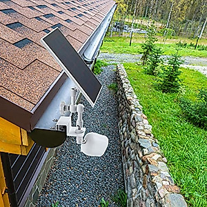 ALERTCAM 2-in-1 Weatherproof Gutter Mount for Arlo Solar Panel and Arlo Pro/Arlo Pro 2/Arlo Pro 3/Arlo Pro 4/Arlo Ulra Security Camera, Perfect Angle to Get Adequate Sunlight - White