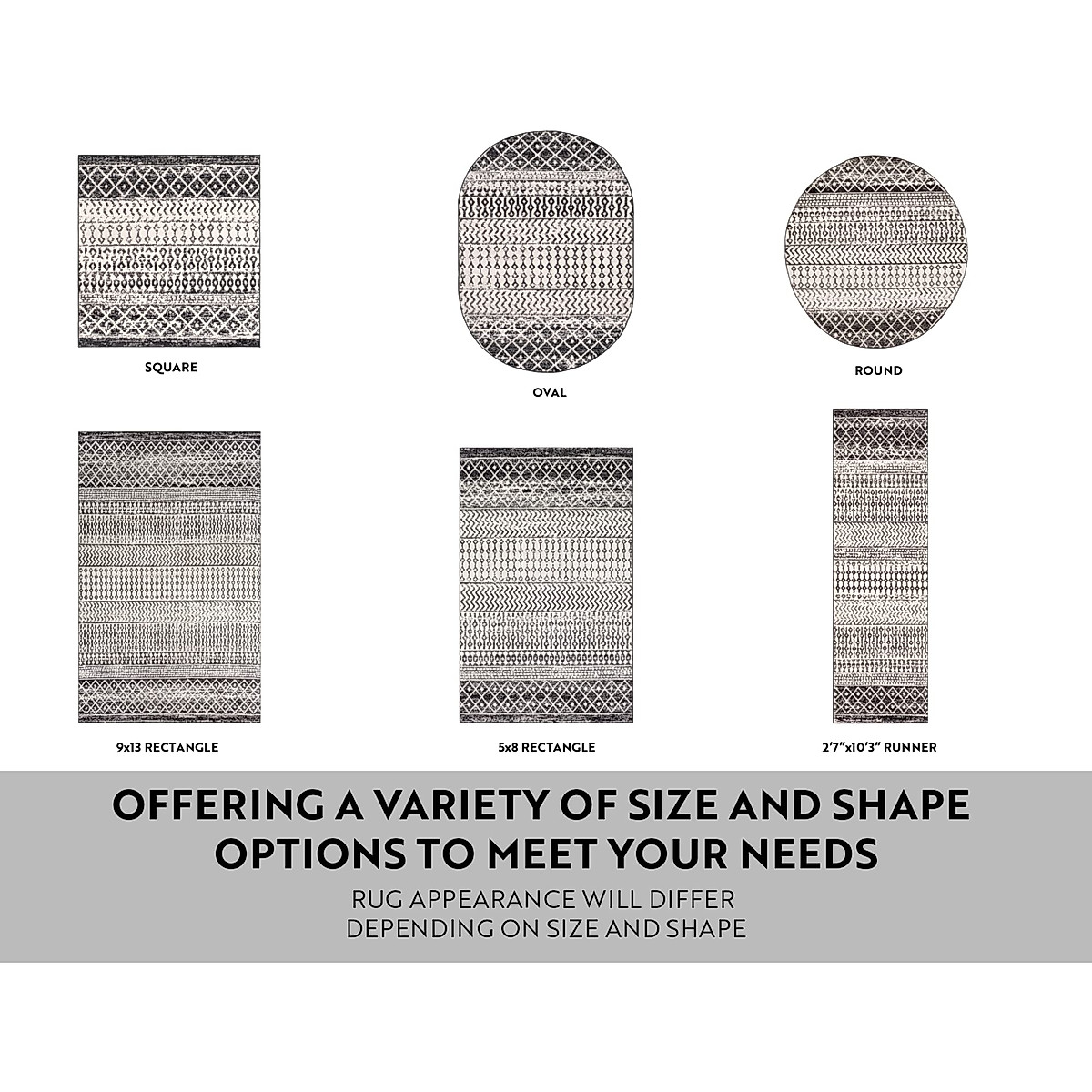 Livabliss Chester Boho Moroccan Area Rug,9' x 12'6",Black