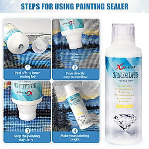 Diamond Painting Sealer 240ML Diamond Painting Glue with Spong Head 5D Diamond Painting Art Glue Sealer Accessories Permanent Hold & Shine Effect for Diamond Painting and Puzzles(8 OZ)