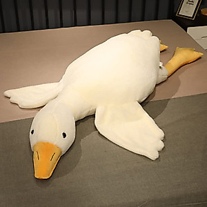 AIRROAD Goose Stuffed Animal, Big Huge Goose Plush Pillow Toy, Cute Giant White Goose Stuffed Animal Duck 63 Inch,Super Soft, Great as a Bedtime Listener and Partner