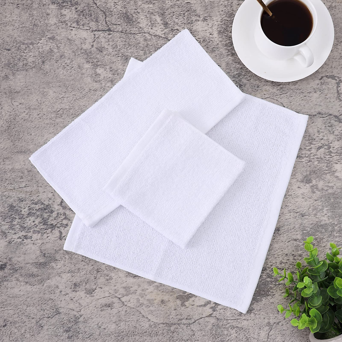 comgloe Kitchen Dish Cloth Pack of 8,100% Cotton 10x11 Inches Absorbent Reusable Dish Towels