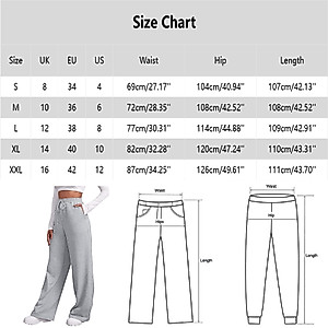 my orders Women's Causal Drawstring High Waist Baggy Straight Leg Joggers Sweatpants with Pockets Women’s Fleece Lined Sweatpants Baggy Wide Straight Leg Pants lightning deals of today