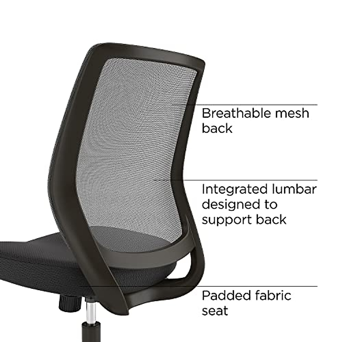 Union & Scale Un59378 Essentials Mesh Back Fabric Task Chair, Black