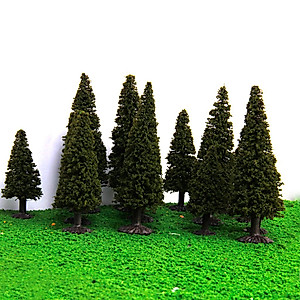 15pcs Green Scenery Landscape Model Cedar Trees with Box