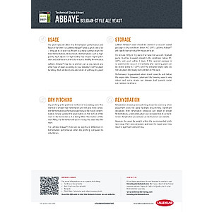 Lallemand Lalbrew ABBAYE™ Belgian Style Ale Yeast
