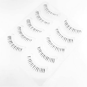 DAODER False Eyelashes Bottom Lashes Natural Look Wispy Clear Band Lower Lash Extension Soft Invisible Under Eyelashes 6mm 5Pairs (Bottom Lashes Daring)