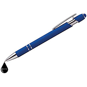 Rubberized Soft Touch | Burst of Color | Ballpoint Pen with Stylus Tip a stylish, premium metal pen, black ink, medium point (Assorted, 7)