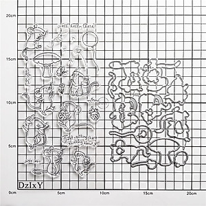DzIxY Strawberry Mouse Clear Stamps and Metal Cutting Dies Sets for Card Making Scrapbooking Paper Supplies Silicone Seals Storage Pockets