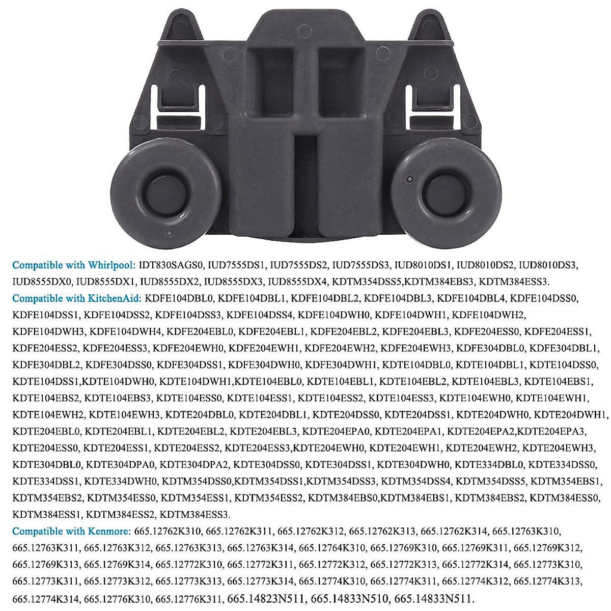 W10195417 Dishwasher Wheels Lower Dish Rack Wheel, Compatible for Whirlpool Kenmore Kitchenaid, Replaces AP4538395, AH2579553, PS2579553, WPW10195417, EA2579553