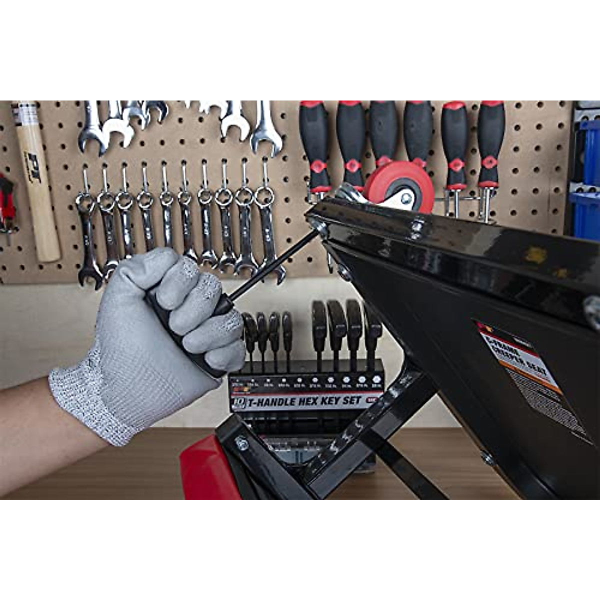 Performance Tool W80275 10-Piece Metric T-Handle Allen Wrench Set, Long Arm Hex Key Wrench Set