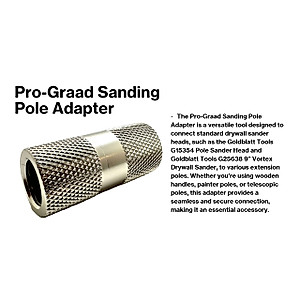 Pro-Graad Sanding Pole Adapter, Connect Wood Handles, Painter Pole, Telescopic, Multi Purpose Paint Extension Pole to Drywall Standard Sander Head, Pole Sander Adapter