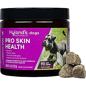 Hyland's Naturals - Pro Skin Health for Dogs, 90 Soft Chews, Supports Healthy Skin, Seasonal Allergies & Immune System, with Probiotics & Omega-3s, Trout Flavor