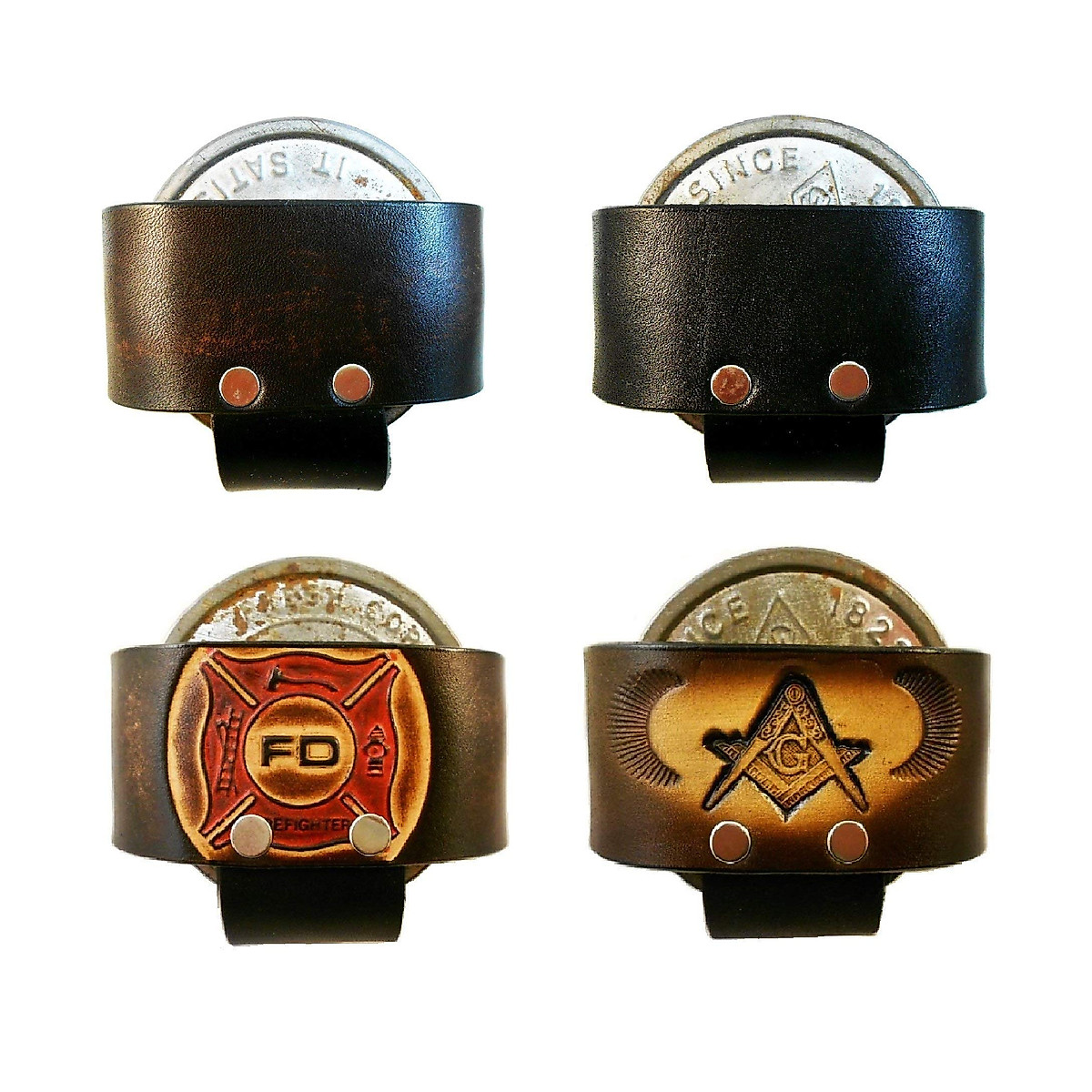 Leather Snuff Can Holder, Holster, Chew Dip Tobacco Case, Handcrafted, Many Tooled Designs