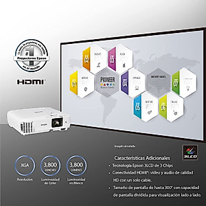 Epson PowerLite 118 Business (V11HA03020) LCD Projector, White (Renewed)