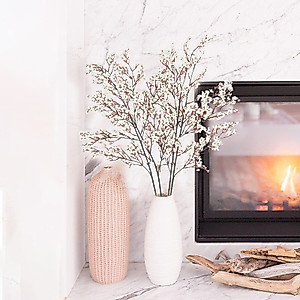 Tepaler 4Pcs 39.3in Babys Breath Artificial Flowers White Gypsophila Fake Silk Flowers Arrangements for Home Bedroom Kitchen Wedding Office Party DIY Garden Thanksgiving Centerpiece Autumn Decor