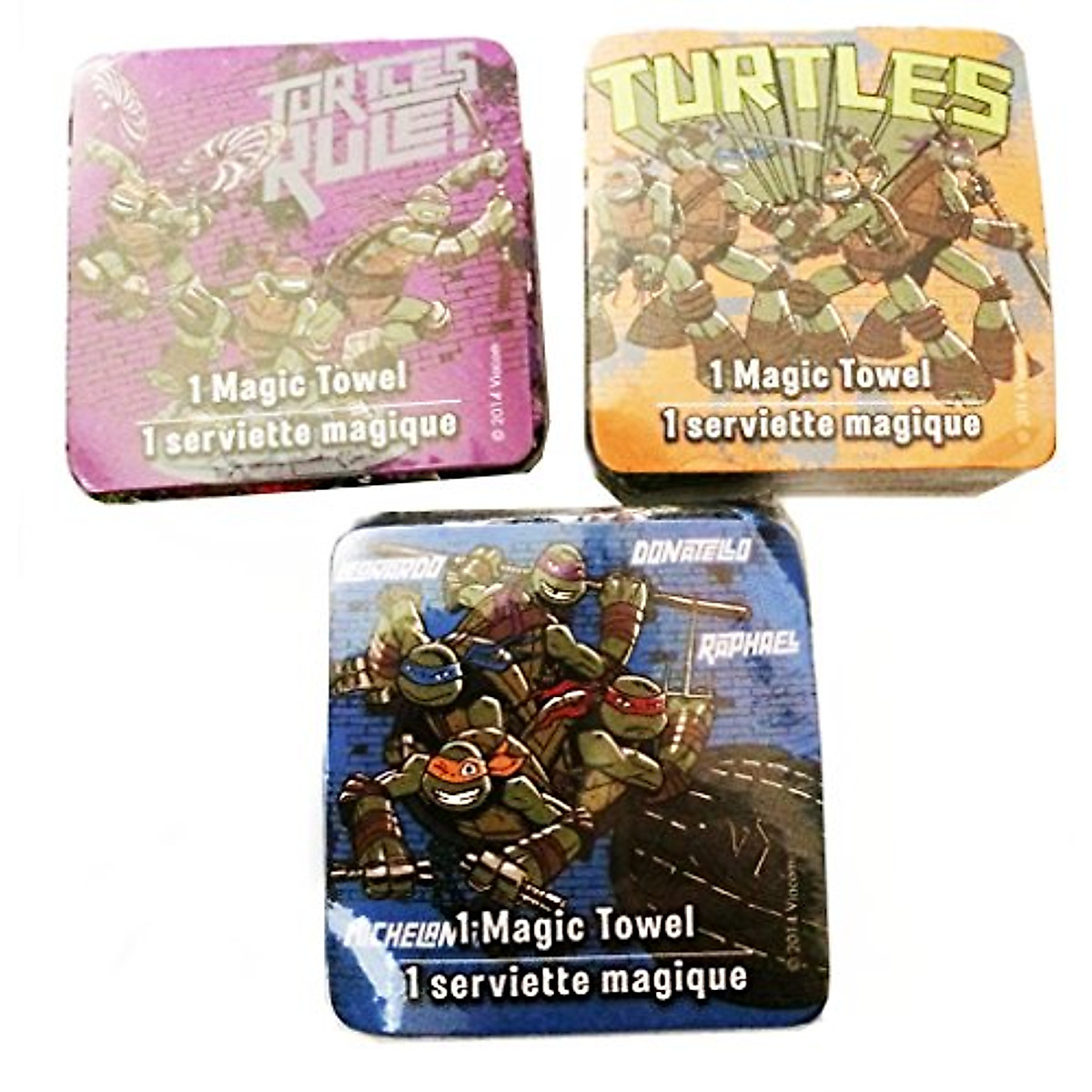 3/Pack Teenage Mutant Ninja Turtles Magic Towels - 11.75" x 11.75" X (3) = (3) Magic Towels