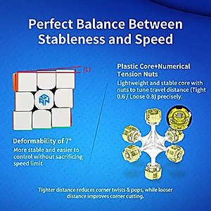 GAN 356 R S, 3x3 Speed Cube Gans 356RS Magic Cube Non-Magnetic (Stickerless)