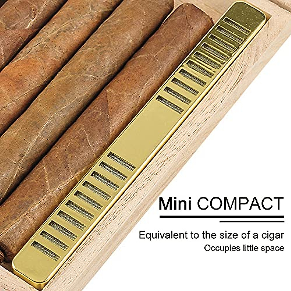 REMIGHTELY BRIGHT Cigar Humidifier - for Tobacco Moisturizing and Increased Humidity, Rectangle and PVA Material, Gold
