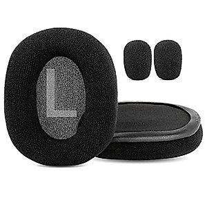 TaiZiChangQin Upgrade Ear Pads Ear Cushions Mic Foam Replacement Compatible with Creative Fatal1ty Gaming Headphone ( Black Velour Earpads )