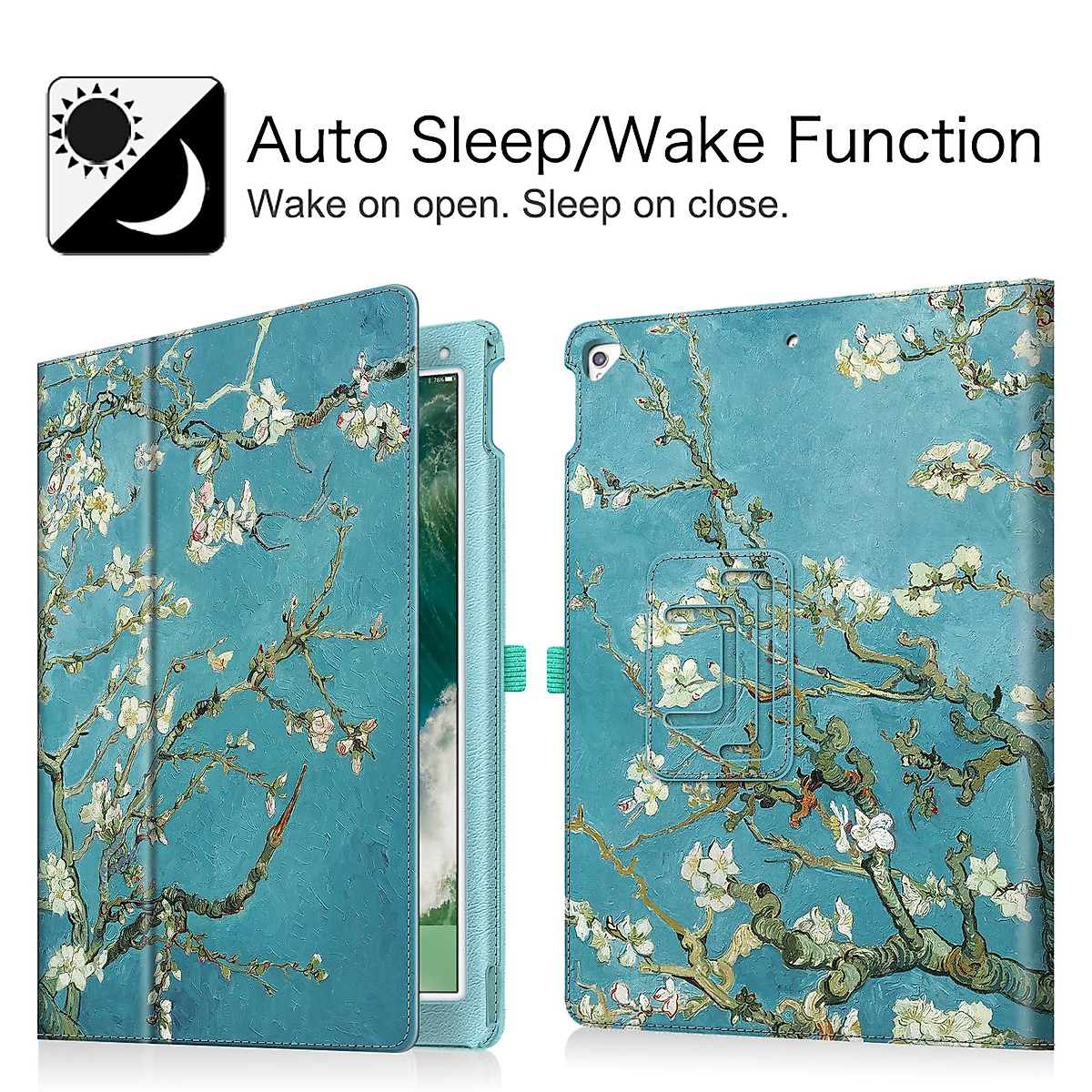 Fintie Folio Case for iPad Pro 12.9 (2nd Gen) 2017 / iPad Pro 12.9 (1st Gen) 2015 - [Corner Protection] Premium PU Leather Smart Stand Protective Cover with Auto Sleep/Wake (Blossom)