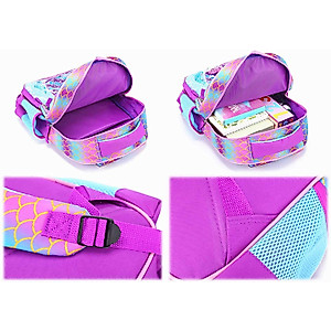 Usnyabni THE Crafts Reversible Sequin School Backpack Lightweight Little Kid Book Bag for Preschool Kindergarten Elementary (17", Mermaid