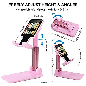Vintage Style Salmon Print Cell Phone Stand Compatible with iPhone Switch Tablets Foldable Adjustable Cellphone Holder Desktop Dock (4-13")