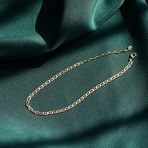 MEVECCO Link Chain Anklet 14K Gold Plated Boho Cute Dainty Mariner Chain Foot Ankle Bracelet Women