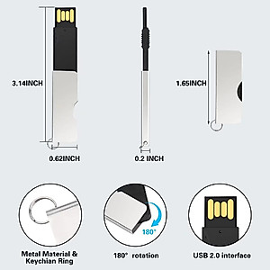 FBKK 64GB USB Flash Drive, Waterproof Memory Stick with Keychain, USB 2.0 Portable Thumb Drive for Storage and Backup