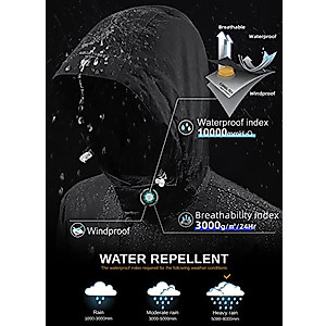 CAMEL CROWN Men's Winter Ski Jackets Warmth Coat Waterproof Detachable Hood Windproof Fleece Lined for Mountain Snow