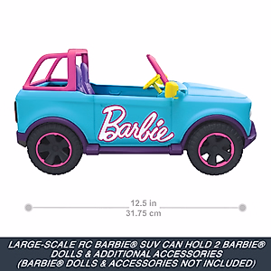 Barbie Hot Wheels RC SUV, Remote-Control Pink Vehicle That Fits 2 Fashion Dolls & Accessories, Includes Kid-Applied Stickers for Customization