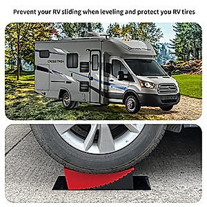 RVZONE Camper Leveler 2 Packs RV Leveling Blocks Precise Camper Leveler System Camping Travel Easy Storage Jack stabilizer Block Kit RV Accessories for Camper or Trailer Up to 35,000 LBs