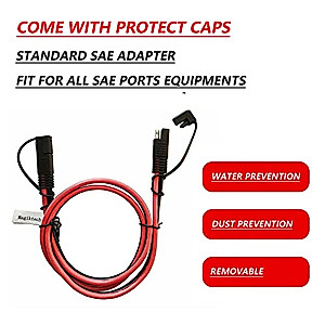 Magiktech 1.6/3.3/6.5/13/25 FT SAE to SAE Extension Cable 14AWG,SAE Adapter Cable,SAE Ports Wire for Solar Panel Battery Automotive RV Camp Trailer Tractor (1.6FT/0.5M)