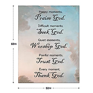 Christian Gifts for Women, Religious Gifts for Women 50"X 60" Catholic Bible Verse Blanket Inspirational Spiritual Scriptures Soft Throw Blanket Birthday Gifts for Women Gifts for Father's Day