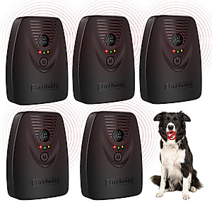 BarxBuddy [5-Pack] BarkShield Home Anti Barking Device, 66ft Long Range Ultrasonic, Waterproof Dog Bark Deterrent Box for Indoor/Outdoor Use, Safe Bark Collar Alternative Dog Training & Behavior Aid