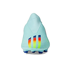 adidas X Speedportal.3 Laceless Firm Ground Soccer Shoe, Clear Aqua/Solar Red/Power Blue, 5.5 US Unisex Big Kid