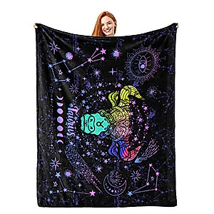 Taurus Constellation Blanket Zodiac Sign Throw Blanket Astrology Flannel Throw Blanket Constellation Gifts Blanket for Women Men 60"X50"