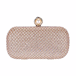 Mulian LilY M106 Glitter Clutch Purse For Women Sparkly evening bags Prom Party Handbag Rose Gold